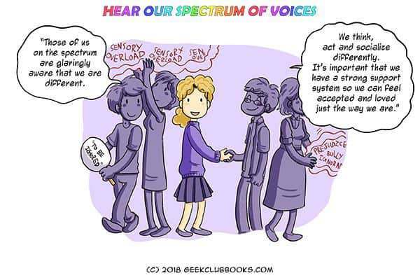 "Hear Our Spectrum of Voices" Autistic Advocacy Comic | The Art of Autism