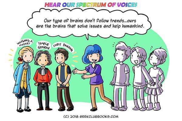"Hear Our Spectrum of Voices" Autistic Advocacy Comic | The Art of Autism