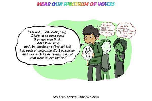 "Hear Our Spectrum of Voices" Autistic Advocacy Comic | The Art of Autism