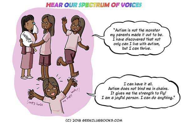 "Hear Our Spectrum of Voices" Autistic Advocacy Comic | The Art of Autism