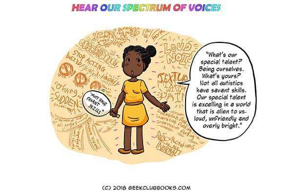 "Hear Our Spectrum of Voices" Autistic Advocacy Comic | The Art of Autism