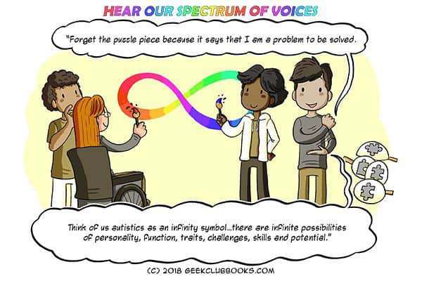 "Hear Our Spectrum of Voices" Autistic Advocacy Comic | The Art of Autism